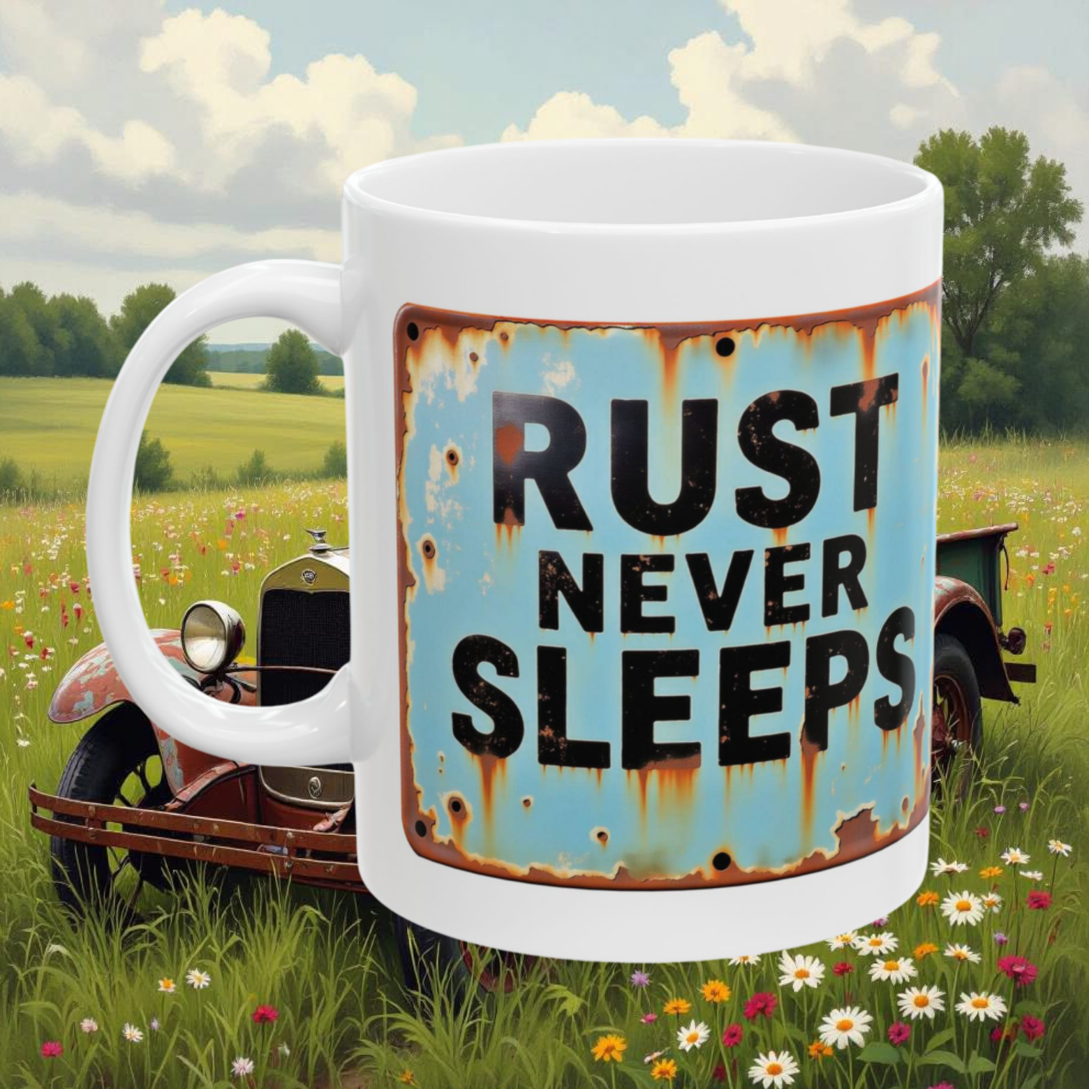 Rust Never Sleeps Mug - 6.99 Shipping – streetrod-showcase